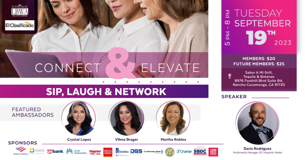 Connect & Elevate: Sip, Laugh and Network - NLBWA Inland Empire